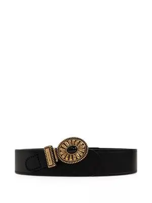 Etro Embellished-buckle Leather Belt - Black