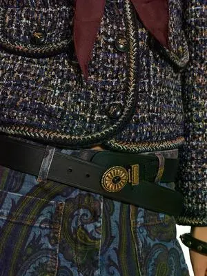 Etro Embellished-buckle Leather Belt