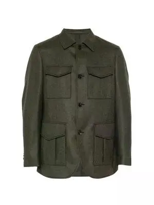 Caruso Flap-pocket Jacket - Green