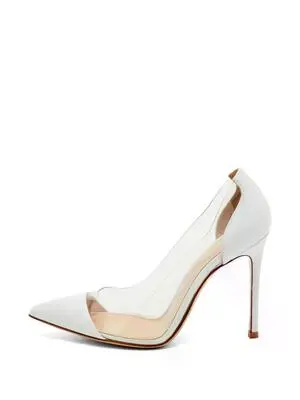 GIANVITO ROSSI Plexi Pointed-toe Pumps - White