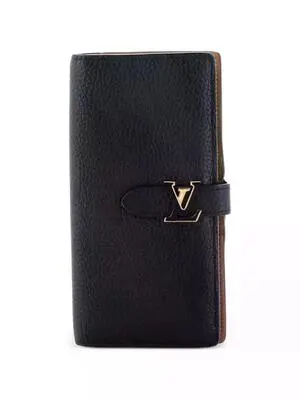 LOUIS VUITTON Capucines Vertical Wallet Leather Small Wallets - Black