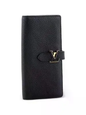 LOUIS VUITTON Capucines Vertical Wallet Leather Small Wallets - Black