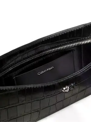 Calvin Klein Monogram Croc-effect Shoulder Bag