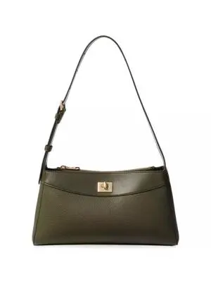 Calvin Klein Grainy-texture Twist-lock Shoulder Bag - Green
