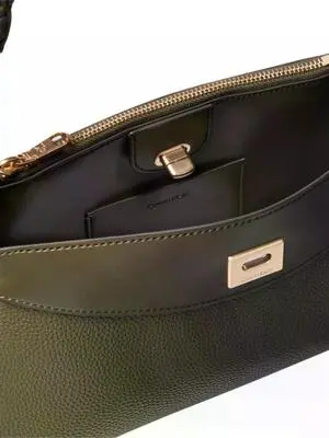 Calvin Klein Grainy-texture Twist-lock Shoulder Bag - Green