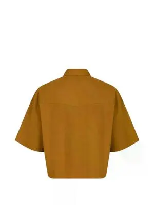Pinko Short-sleeved Cropped Shirt - Brown