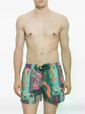 Paul Smith Glitch Floral' Print Swim Shorts