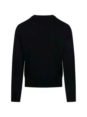 AMI Paris V-neck Wool Cardigan With De Coeur