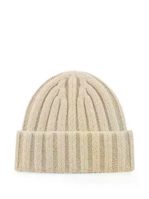 FRANZESE COLLECTION Ribbed-knit Beanie Hat - Neutrals