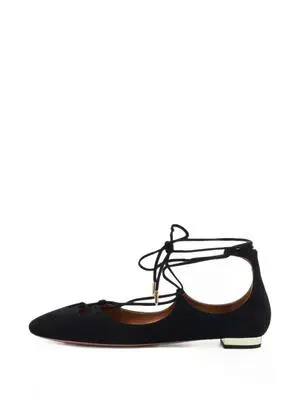 AQUAZZURA Christy Ankle-wrap Ballet Flats