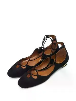 AQUAZZURA Christy Ankle-wrap Ballet Flats