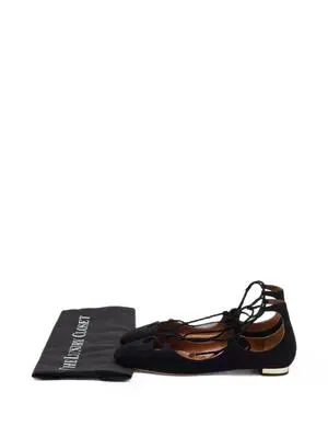 AQUAZZURA Christy Ankle-wrap Ballet Flats