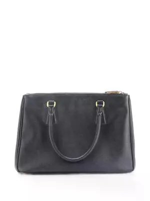 Prada Double Zip Lux Saffiano Leather Small Tote Bag
