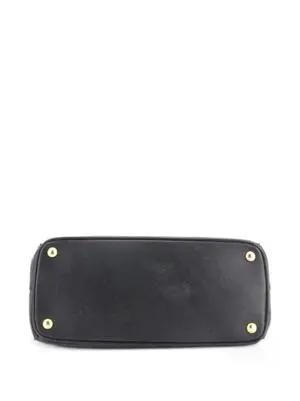 Prada Double Zip Lux Saffiano Leather Small Tote Bag - Black
