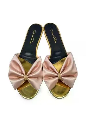 Oscar De La Renta Bow-accent Satin Sandals