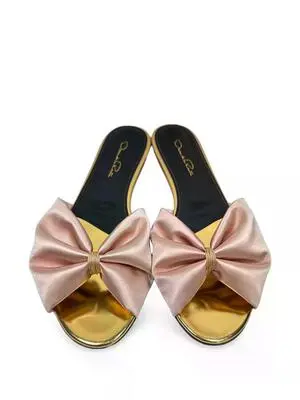 Oscar De La Renta Bow-accent Satin Sandals