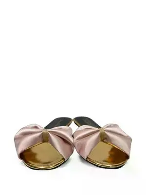 Oscar De La Renta Bow-accent Satin Sandals