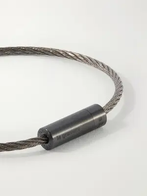 Le Gramme 7g Brushed Sterling Silver And Ceramic Cable Bracelet
