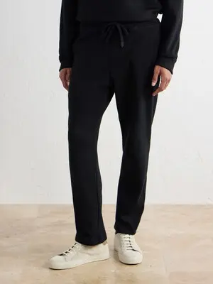 Canali Straight-leg Cotton And Cashmere-blend Jersey Drawstring Sweatpants