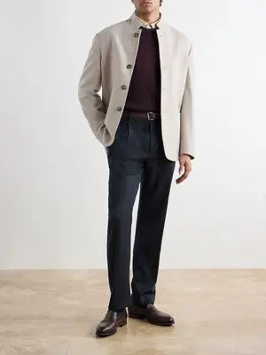 Canali Straight-leg Wool-flannel Trousers