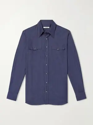 Husbands Cotton And Silk-blend Twill Shirt