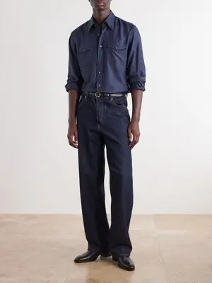 Husbands Cotton And Silk-blend Twill Shirt