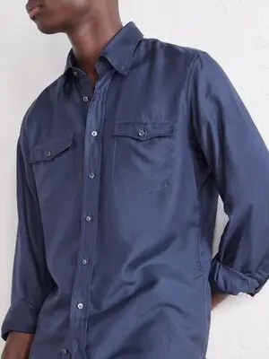 Husbands Cotton And Silk-blend Twill Shirt