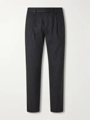 Barena Venezia Straight-leg Pleated Pinstriped Wool-blend Trousers