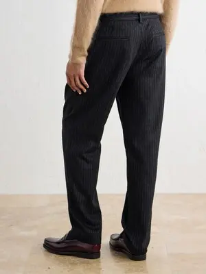 Barena Venezia Straight-leg Pleated Pinstriped Wool-blend Trousers