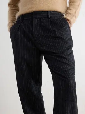 Barena Venezia Straight-leg Pleated Pinstriped Wool-blend Trousers