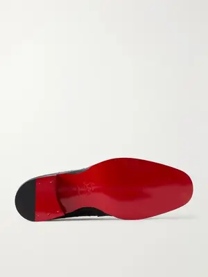 CHRISTIAN LOUBOUTIN Chambelimoc Croc-effect Leather Loafers