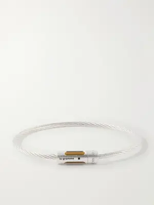 Le Gramme 9g Punched Sterling Cable Bracelet - Silver