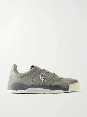 CHRISTIAN LOUBOUTIN Bsktball 1 Suede And Mesh-trimmed Leather Sneakers - Gray