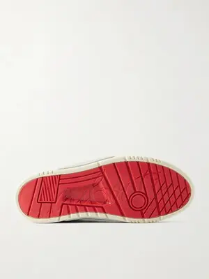 CHRISTIAN LOUBOUTIN Bsktball 1 Suede And Mesh-trimmed Leather Sneakers - Gray