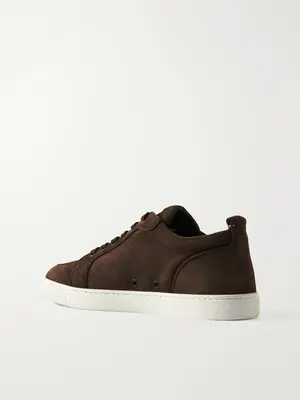 CHRISTIAN LOUBOUTIN Rantulow Grosgrain-trimmed Suede Sneakers