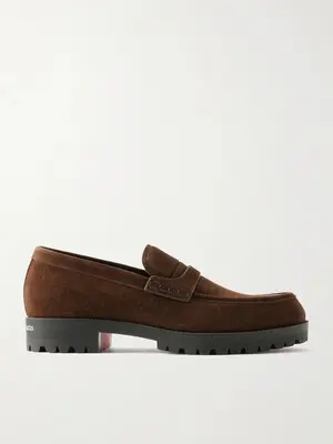 CHRISTIAN LOUBOUTIN Cavavin Suede Loafers - Brown