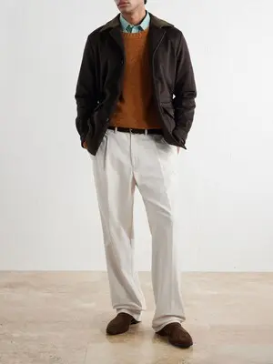 Caruso Dalila Suede-trimmed Wool Jacket