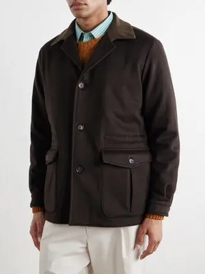 Caruso Dalila Suede-trimmed Wool Jacket