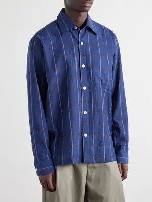 KARTIK RESEARCH Checked Cotton-canvas Shirt