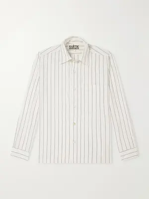 KARTIK RESEARCH Pinstriped Cotton-canvas Shirt