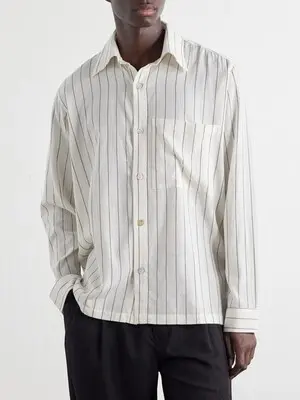 KARTIK RESEARCH Pinstriped Cotton-canvas Shirt