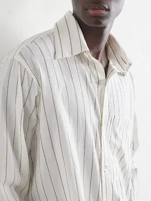 KARTIK RESEARCH Pinstriped Cotton-canvas Shirt