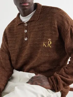 KARTIK RESEARCH Logo-embroidered Silk Polo Sweater