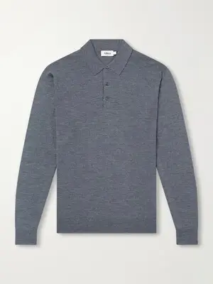 Altea Wool, Silk And Cashmere-blend Polo Sweater - Gray