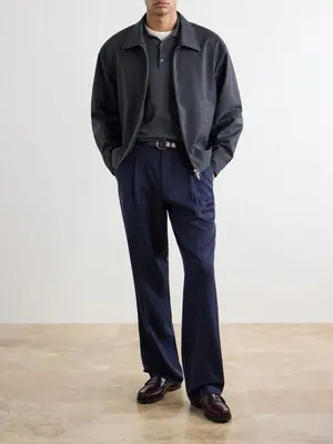 Altea Wool, Silk And Cashmere-blend Polo Sweater - Gray