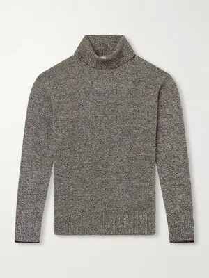 Altea Wool And Cashmere-blend Mouliné Rollneck Sweater - Brown