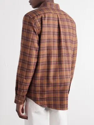 Portuguese Flannel Trigo Checked Brushed Cotton-twill Shirt - Brown