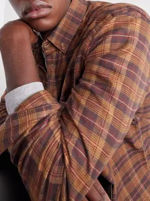 Portuguese Flannel Trigo Checked Brushed Cotton-twill Shirt - Brown