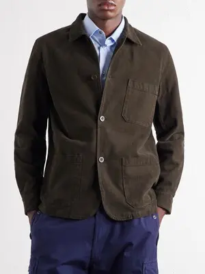 Portuguese Flannel Labura Stretch-cotton Twill Overshirt - Brown