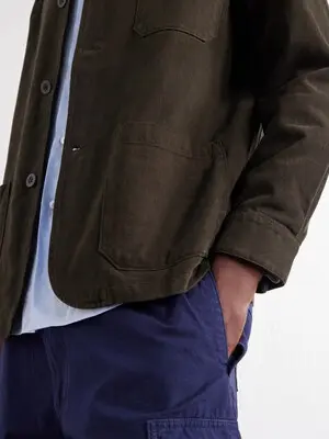 Portuguese Flannel Labura Stretch-cotton Twill Overshirt - Brown